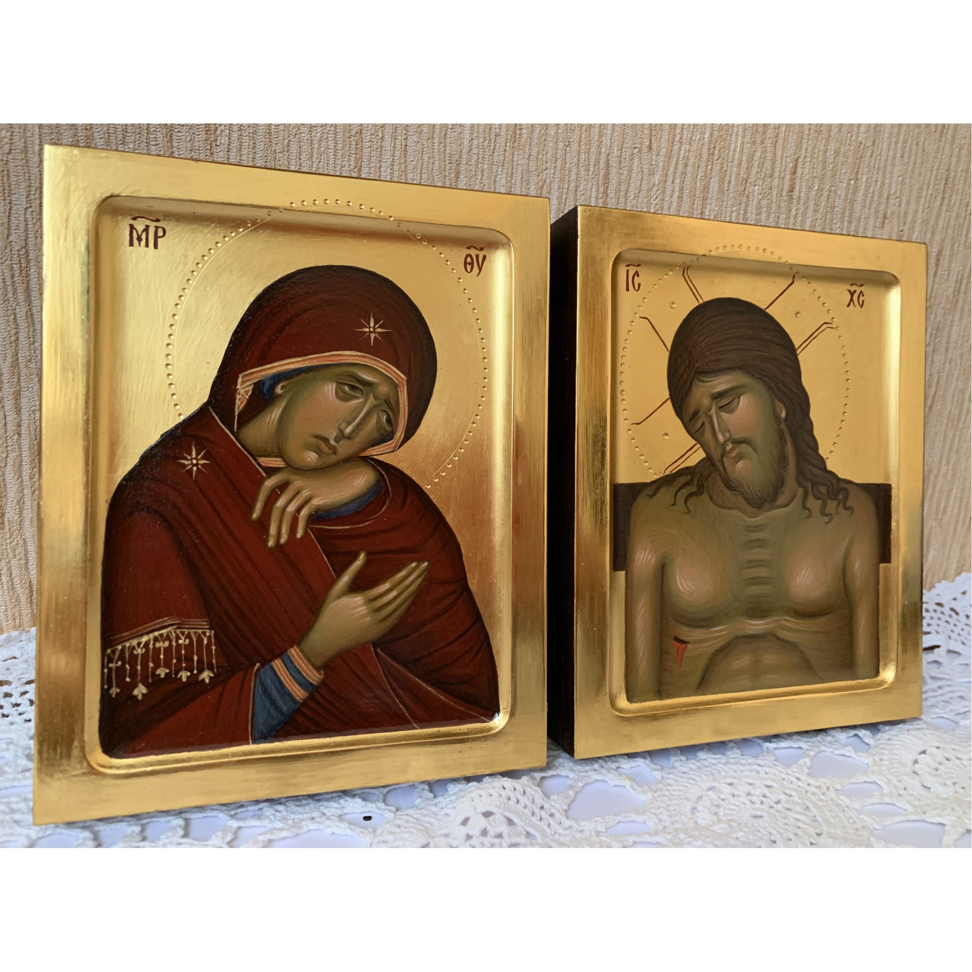 Orthodox icon Weep Not For Me Mother egg tempera Mother of God hand ...