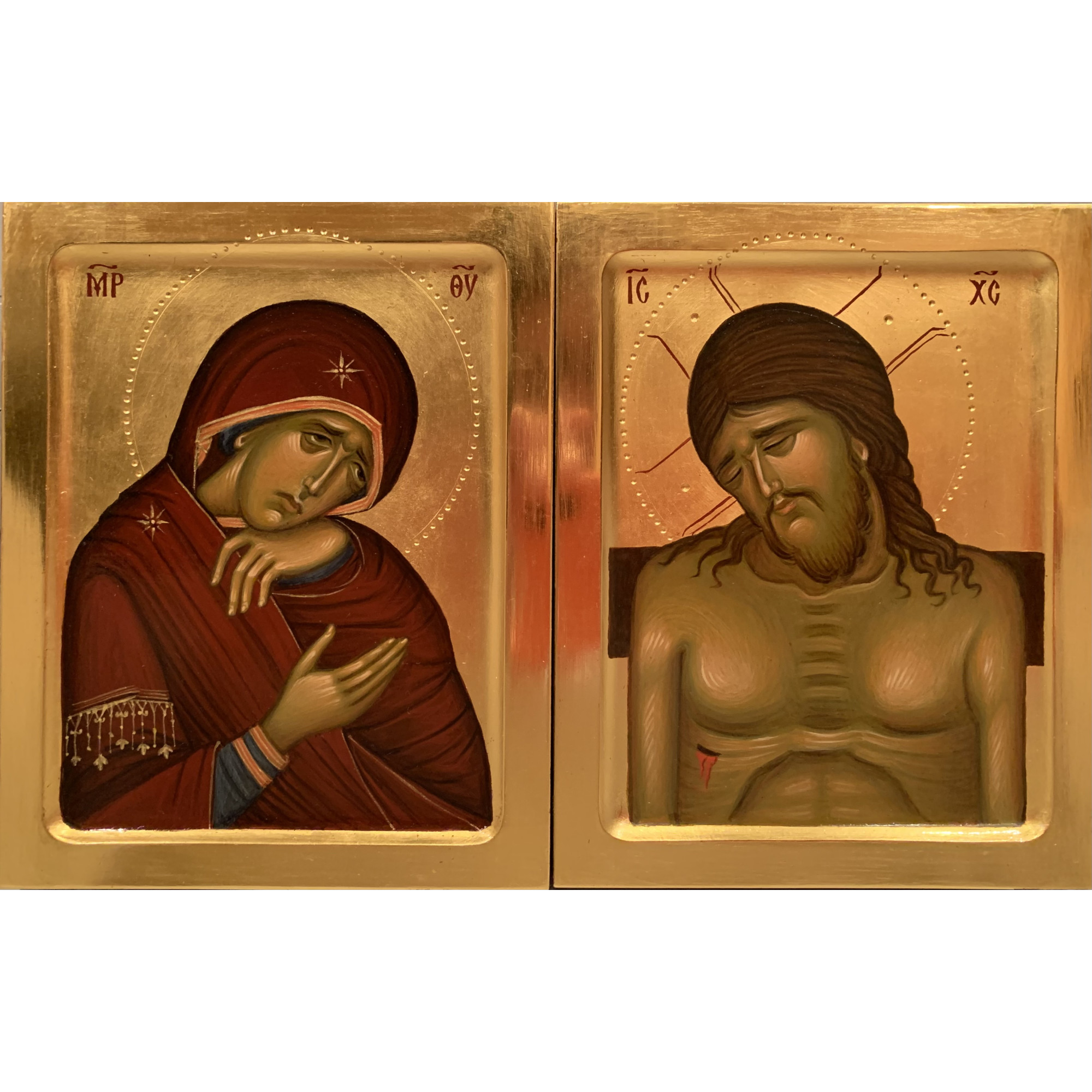 Orthodox icon Weep Not For Me Mother egg tempera Mother of God hand ...