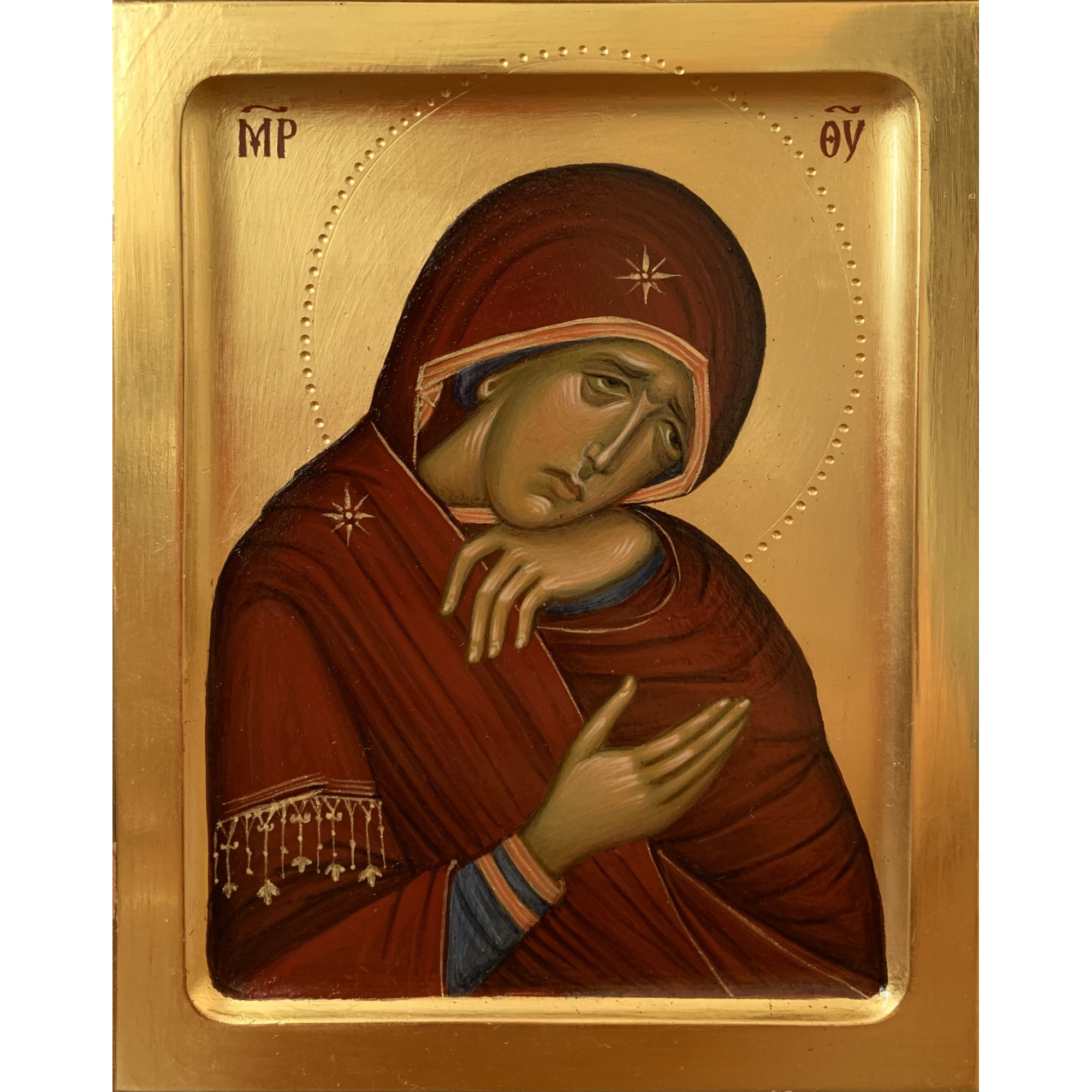 Orthodox icon Weep Not For Me Mother egg tempera Mother of God hand ...